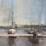 Glowing Morning at the Marina Painting by Shima Rabiee | Saatchi Art