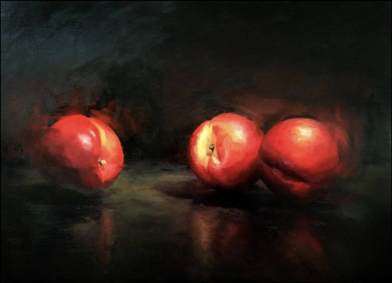 Nectarines Painting by Shima Rabiee | Saatchi Art