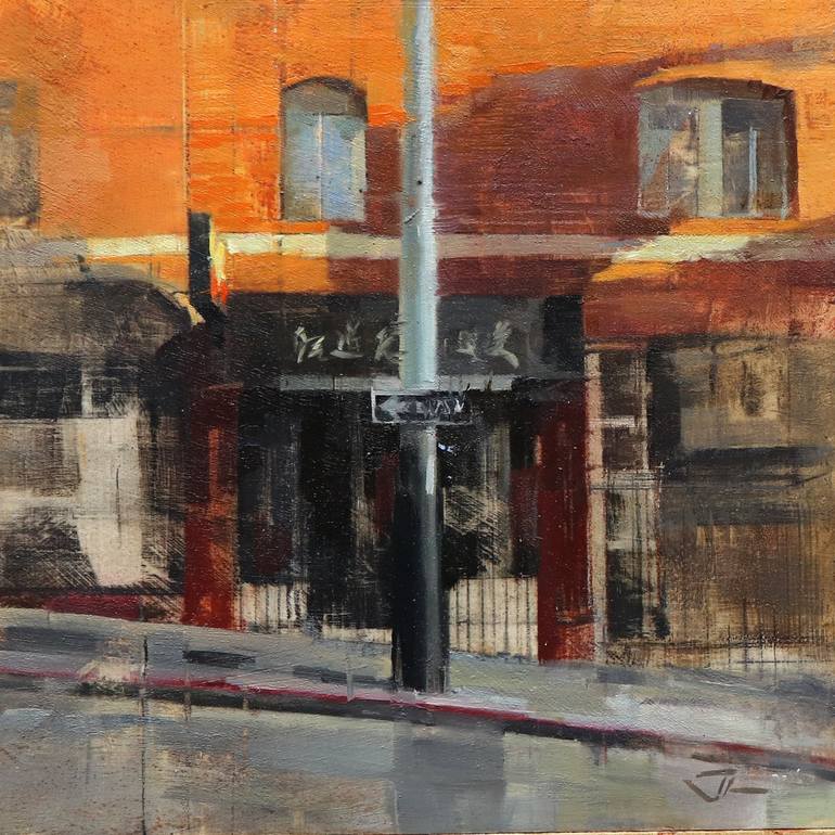 San Francisco in Golden Hour Painting by Shima Rabiee | Saatchi Art