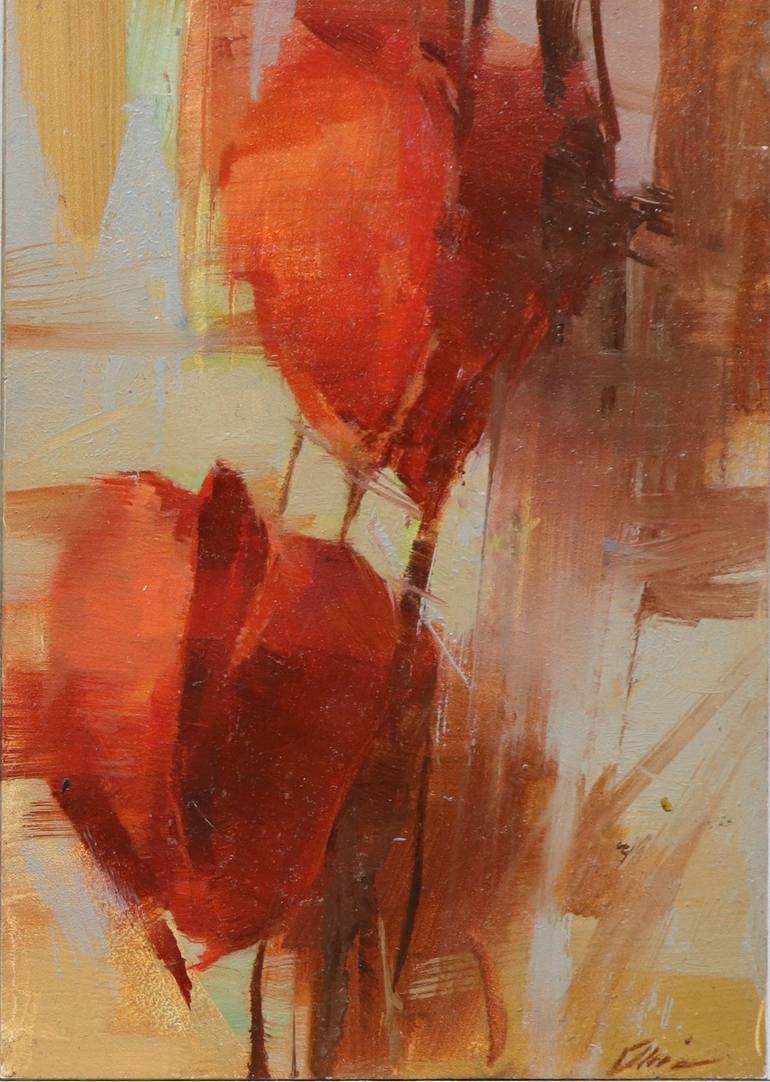 The Study of Chines dried Flowers Painting by Shima Rabiee | Saatchi Art