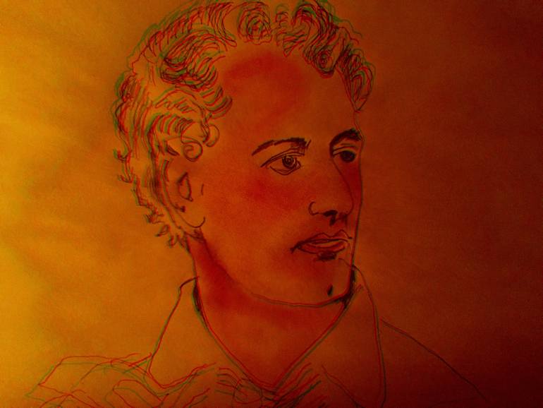 Lord Byron Drawing by Triantafillos Gioldasis | Saatchi Art