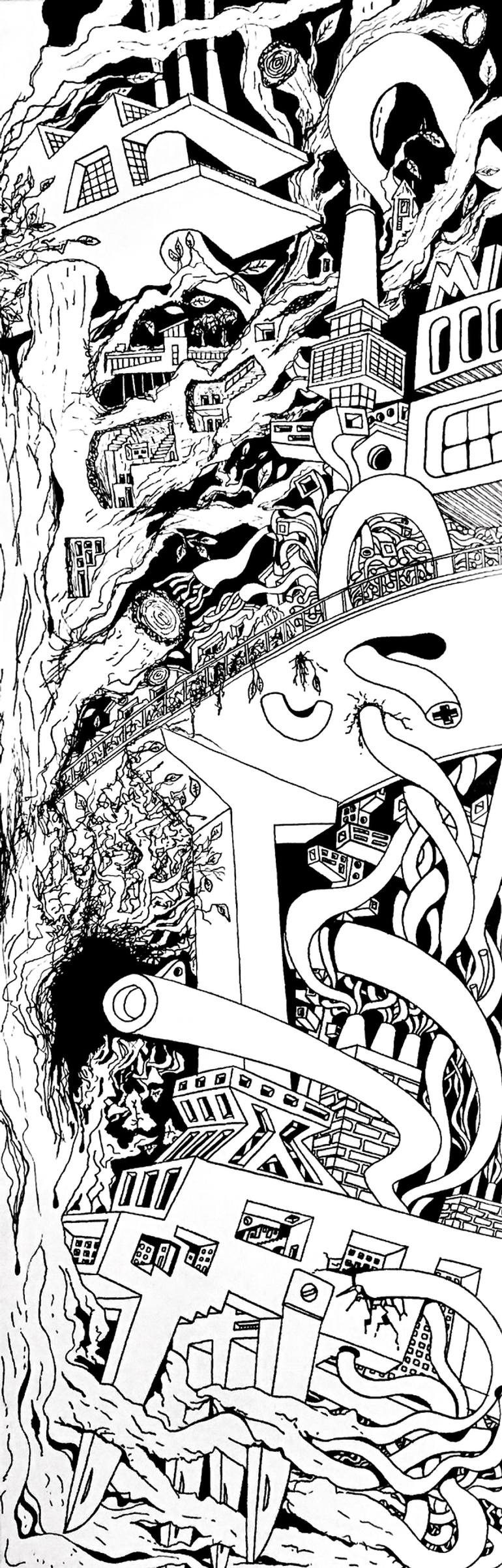 Building Wars Drawing by Miguel Verissimo | Saatchi Art