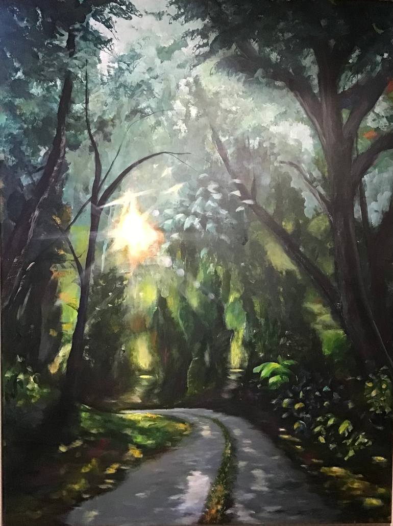 Forest path Painting by Kim Flink | Saatchi Art