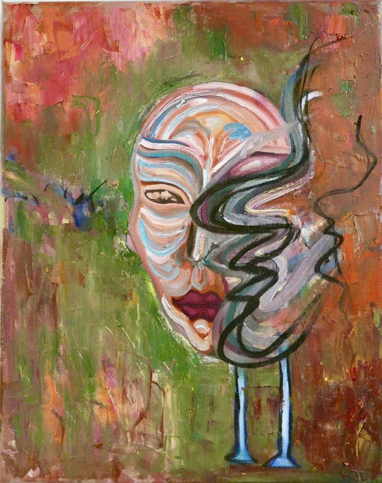 Looking Painting by Reggy Liu | Saatchi Art