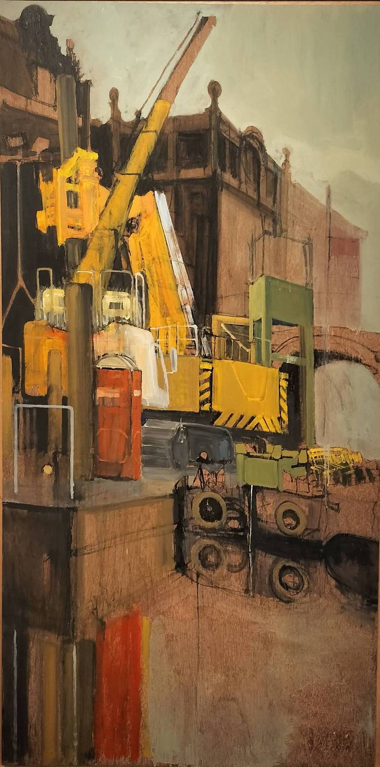 The Canal Construction Painting by Casper Strietman | Saatchi Art