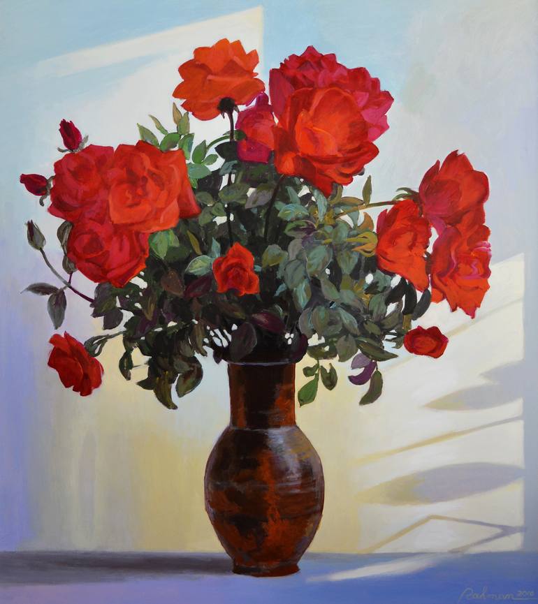 Red Roses Painting by Rahman Umarov | Saatchi Art
