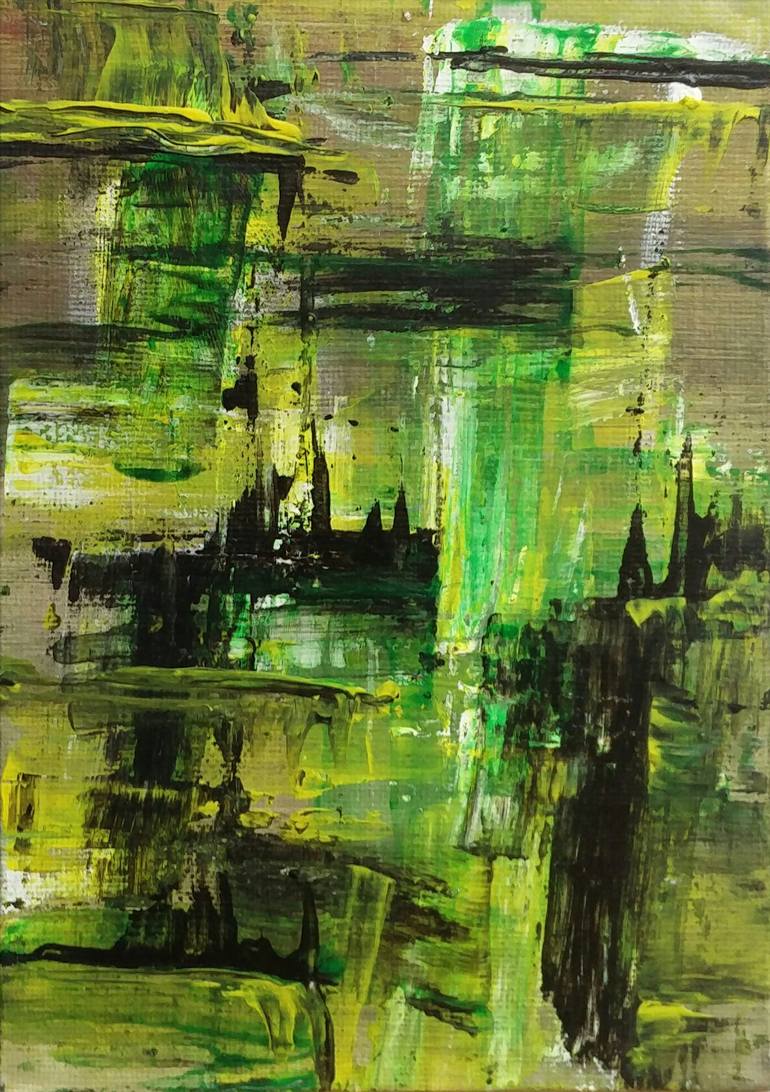 Squeeze through the city rush Painting by Sheets P | Saatchi Art