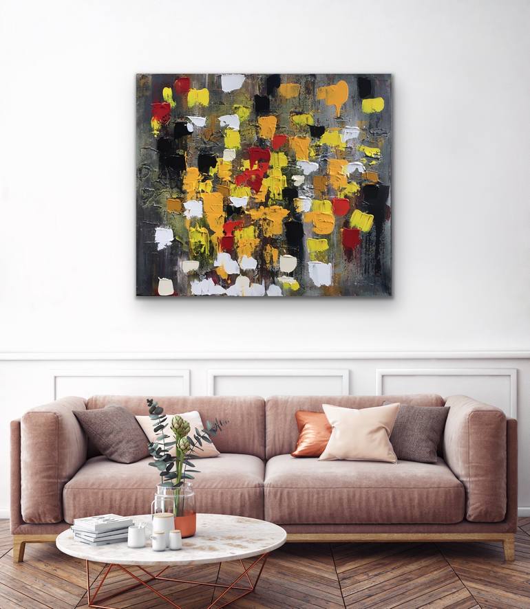 Colourful Rain Painting by Alessandra Viola | Saatchi Art