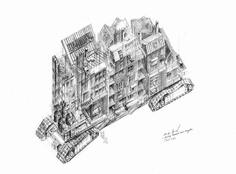 Architecture Design - Mobile House Group (1) Drawing by Anqi Yang ...
