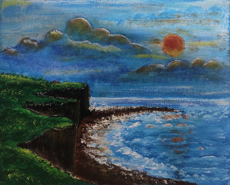 Seasore Painting by Simranpreet Singh Gill | Saatchi Art