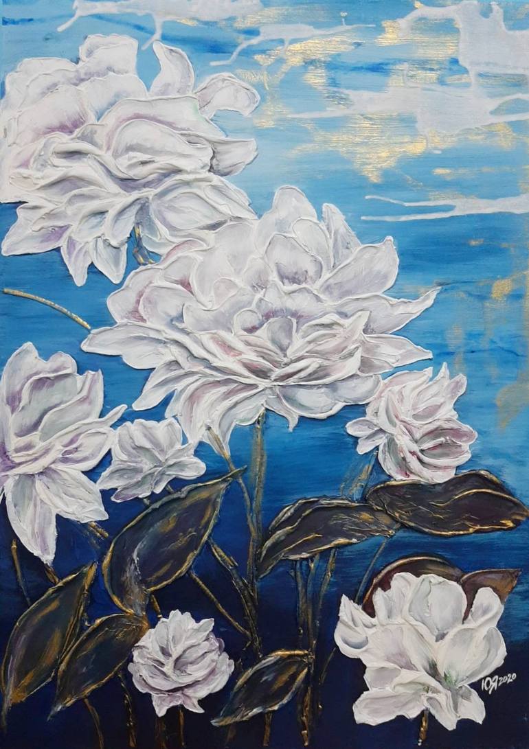 Cold flowers Painting by Galina Ivanova | Saatchi Art