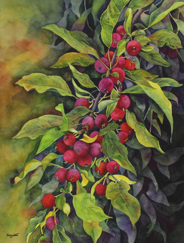 Red, Fresh and On The Vine Painting by Sanjukta Acharya | Saatchi Art