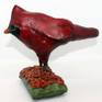 Mr Cardinal - paper mache clay bird sculpture Sculpture by Virginia ...