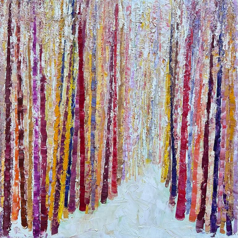Bamboo Path Painting by Maria-Victoria Checa | Saatchi Art