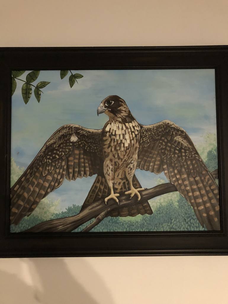 Peregrine falcon Painting by Luis Rodriguez | Saatchi Art