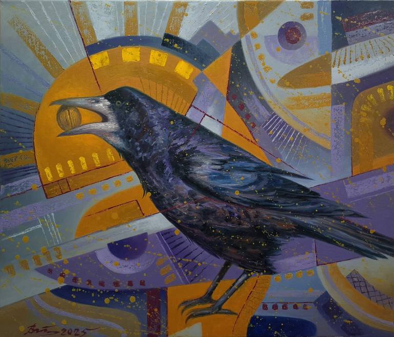 Mr. Rook finds a nut Painting by Serhii Voichenko | Saatchi Art