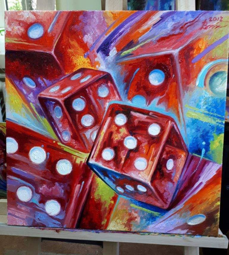 Dice Painting by Sergej Vojchenko | Saatchi Art