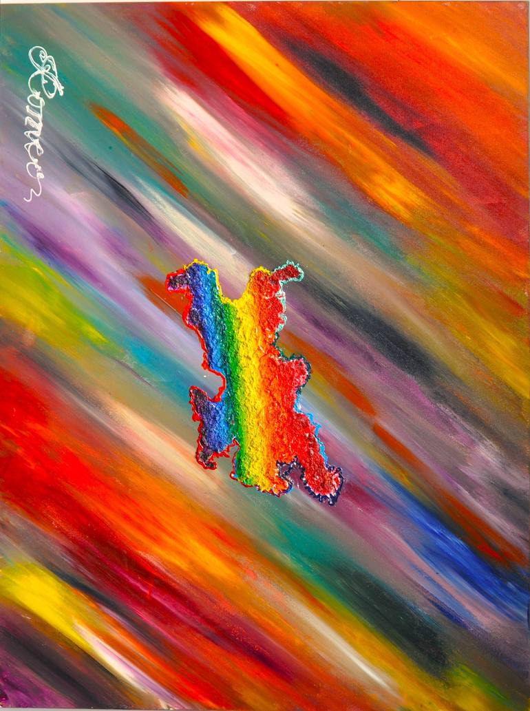 The Pride Colours, acrylic on canvas, 30x40 inch, SKU 1024 Painting by ...