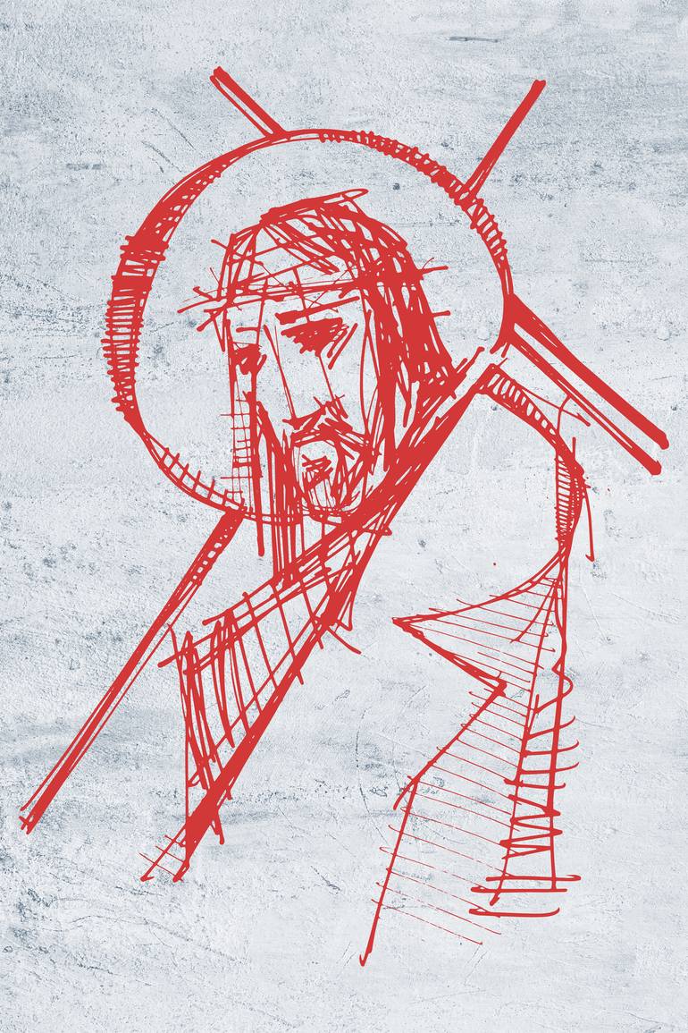 Jesus Christ Passion Mixed Media by Bernardo Ramonfaur | Saatchi Art