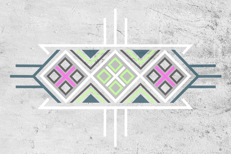 Indigenous style pattern design Mixed Media by Bernardo Ramonfaur ...