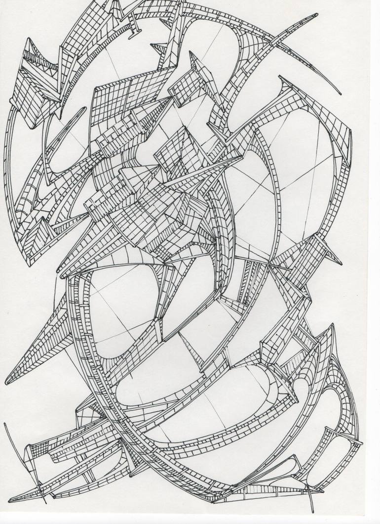 spatial geometry 8 Drawing by Mariano Alvarez | Saatchi Art