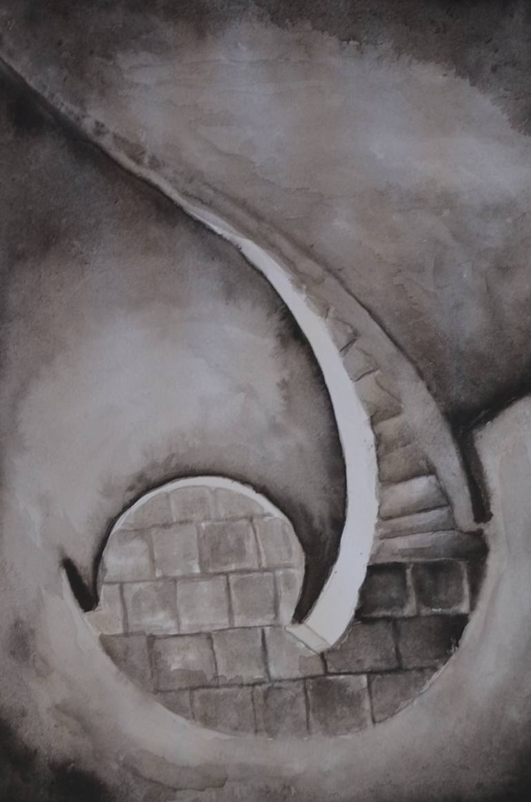 stairs Painting by Daria Klimova | Saatchi Art