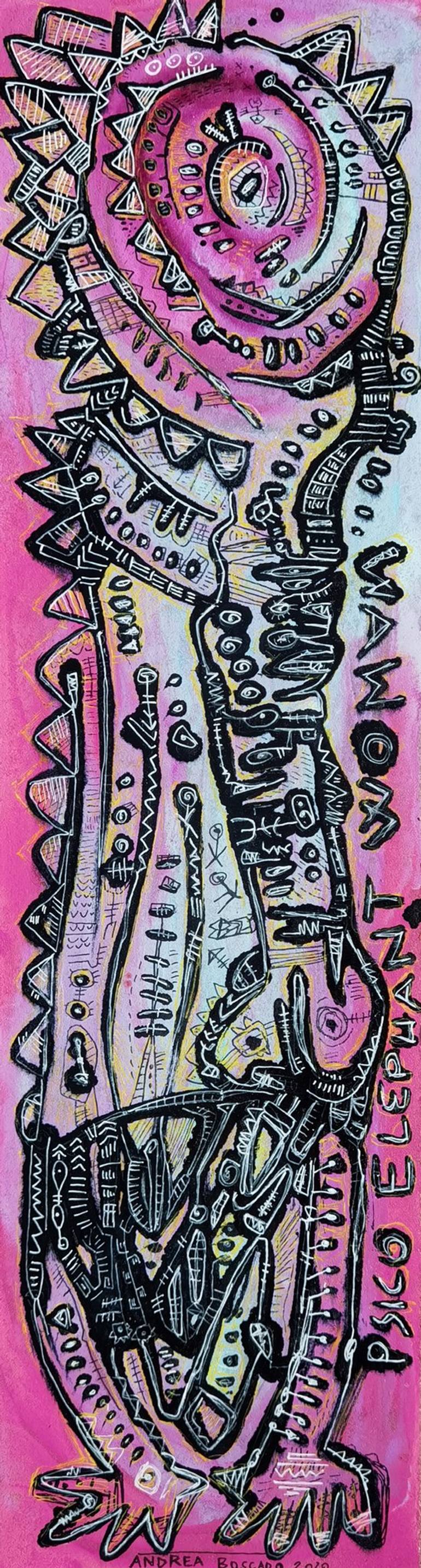 Psycho elephant woman Painting by Andrea Boscaro | Saatchi Art
