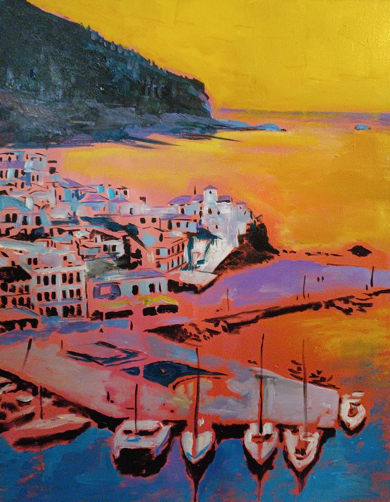 Evening in Skopelos Painting by Tam Nightingale | Saatchi Art