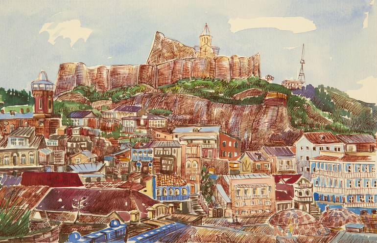 Old Tbilisi, Landscape 9 Drawing by Nino Geladze | Saatchi Art