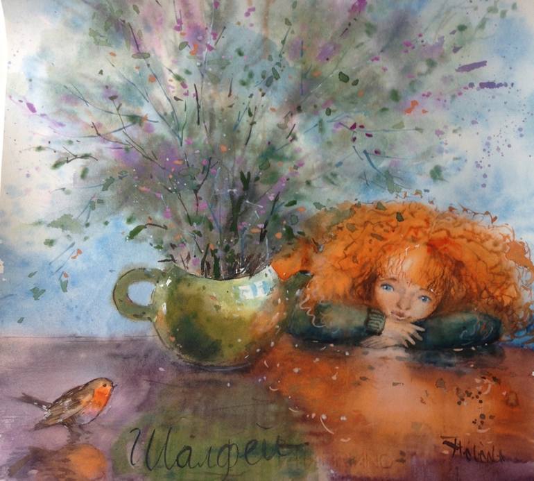 Sage Painting by Elena Manoli | Saatchi Art