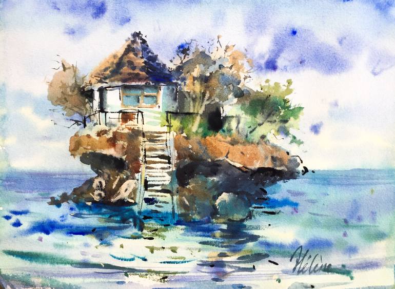 A small island Painting by Elena Manoli | Saatchi Art