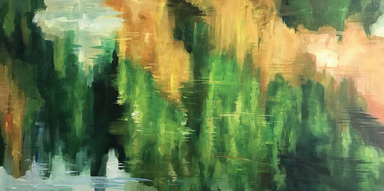 Into Green and Orange Painting by Xiaofang Lozano | Saatchi Art