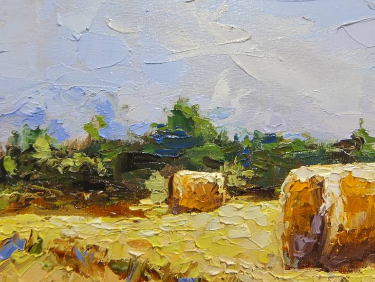 Hot time, haymaking, straw, hay Painting by Viktoria Debda | Saatchi Art