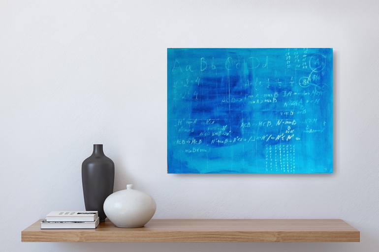 Blue school board with formulas Painting by Anastasia Vasilyeva ...