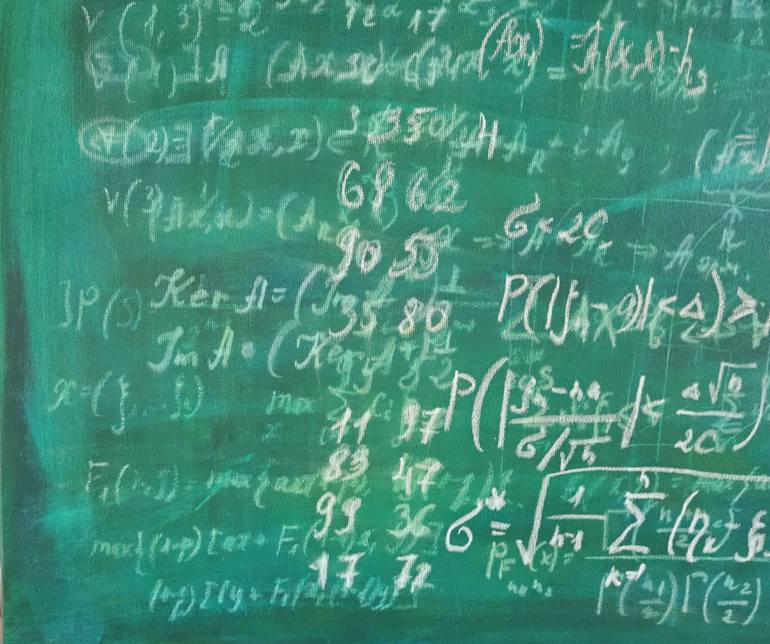 Old Schoolboard Nr.9 conceptual mathematical painting Painting by ...