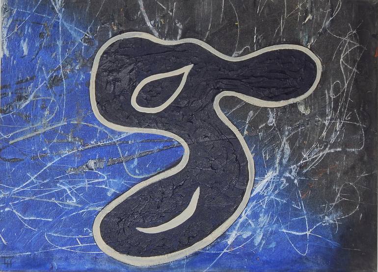 Blue Face Painting by Ian Hardcastle | Saatchi Art