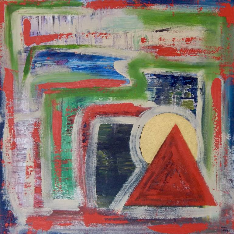 Red Pyramid Painting by Ian hardcastle | Saatchi Art