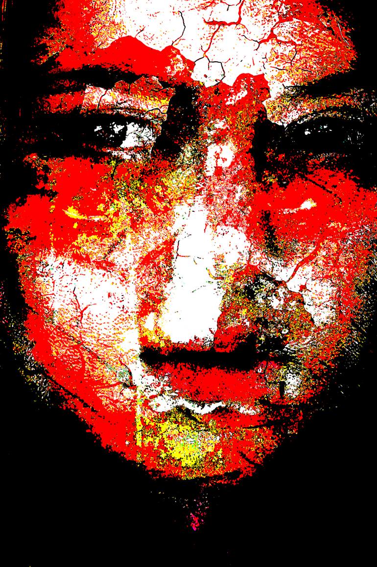 Another girl with a cracked face - Limited Edition 1 of 100 Mixed Media ...