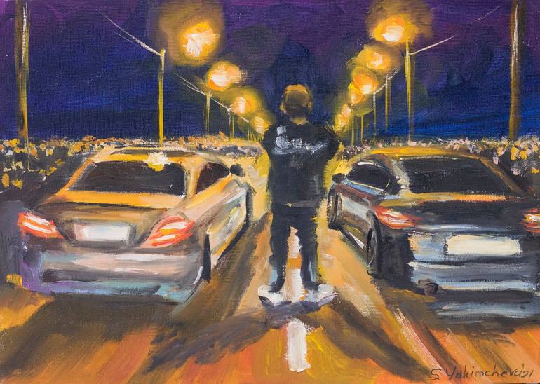 Street Race Painting by Svetlana Yakimcheva | Saatchi Art
