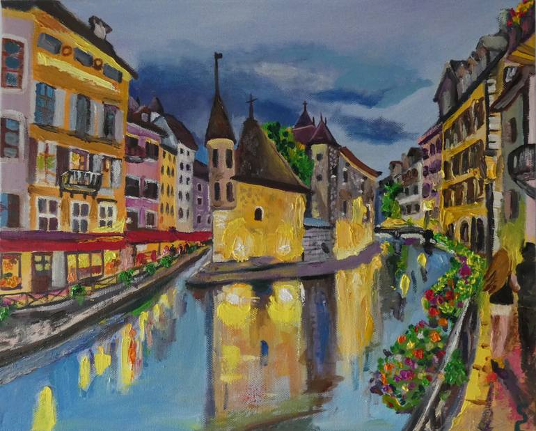 Evening in Annecy Painting by Sofia Gasviani | Saatchi Art