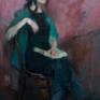 Portrait of the girl with a book Painting by Mikhail Solovev | Saatchi Art