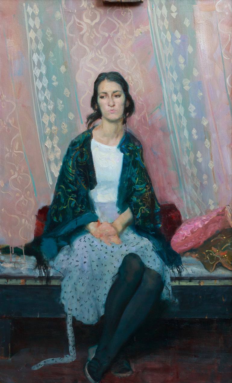 Portrait of an oriental girl Painting by Mikhail Solovev | Saatchi Art