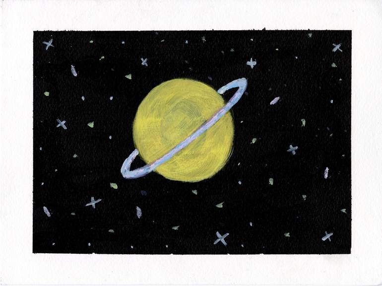 Yellow Planet Painting by Kursten Melnick | Saatchi Art