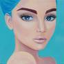 Lady in turquoise Painting by Alexandra Dobreikin | Saatchi Art