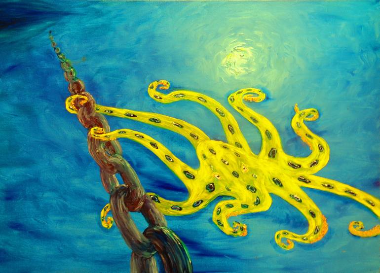 blue ringed octopus Painting by Oktay Alkan | Saatchi Art