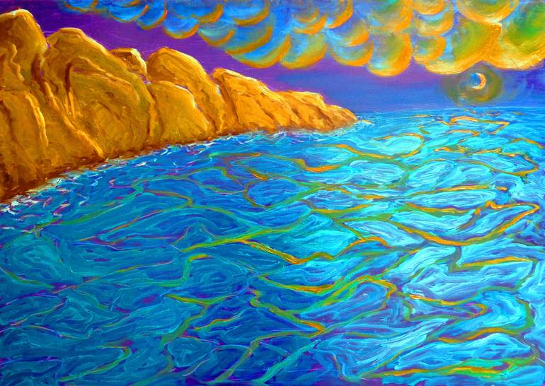 moon 37 Painting by Oktay Alkan | Saatchi Art