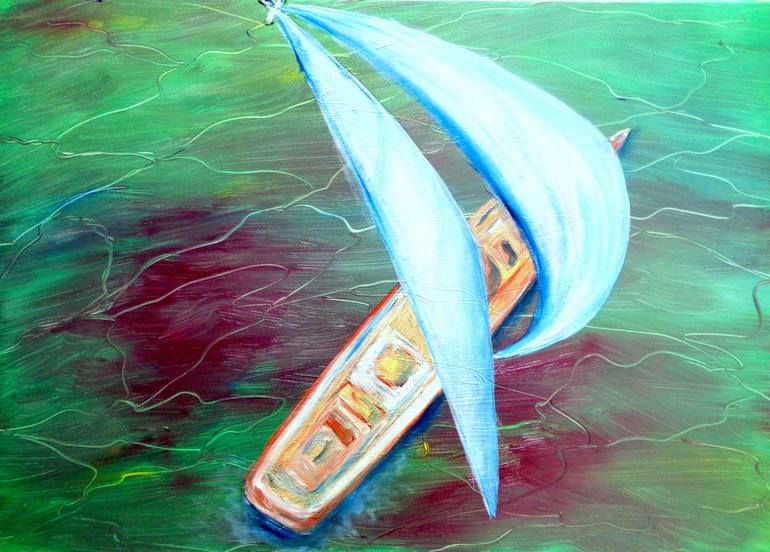 yacht 2 Painting by Oktay Alkan | Saatchi Art