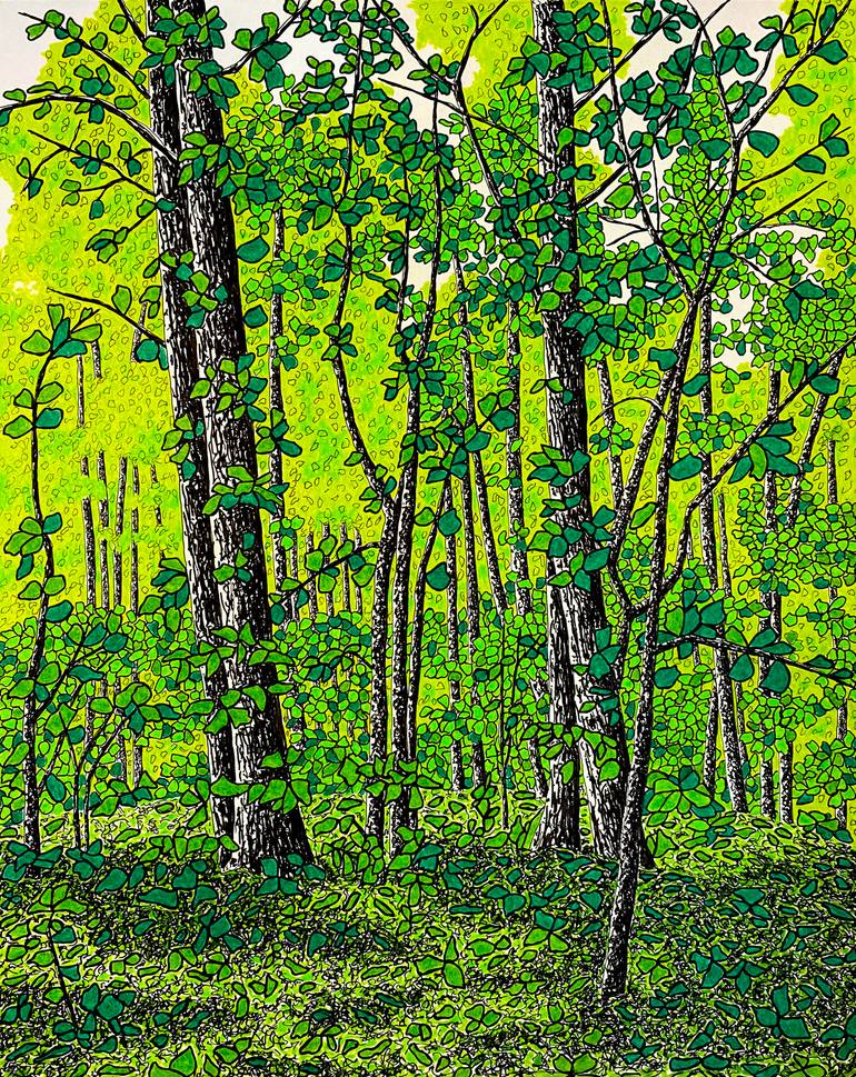 Where the Leaves Gather Drawing by Jose F Jimenez | Saatchi Art