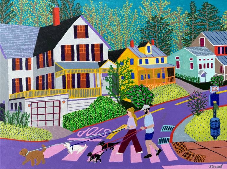 Family Walk Painting by Sue Graef | Saatchi Art