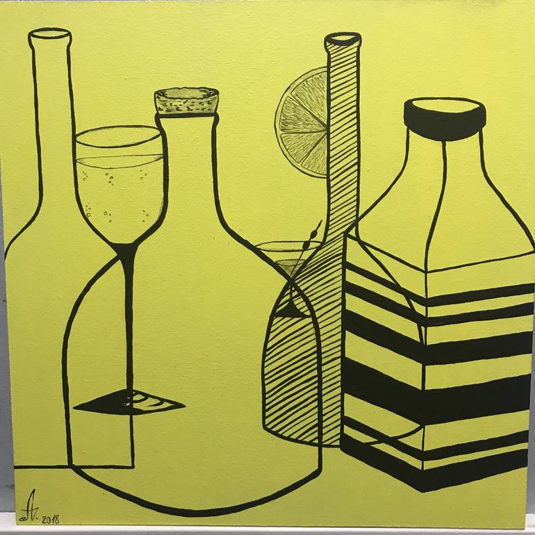 Lemon cocktails Painting by Anna Solokha | Saatchi Art